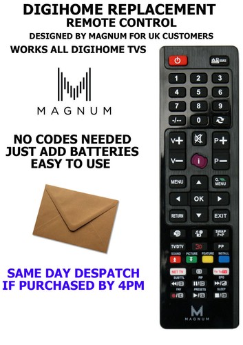 DIGIHOME REMOTE CONTROL A REPLACEMENT THAT WORKS ALL DIGIHOME TVs | eBay UK