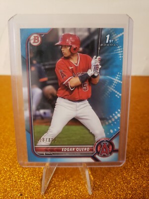 2022 Bowman Paper EDGAR QUERO 1st Bowman Sky Blue #d/499 Angels BP-123 ...