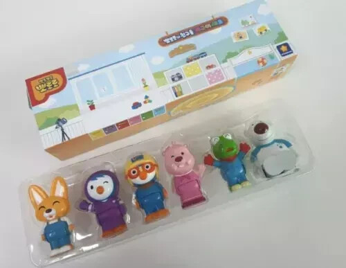 Pororo & Friends Mini Figure 6PCS Set Eddy Crong Petty Loopy Poby ...