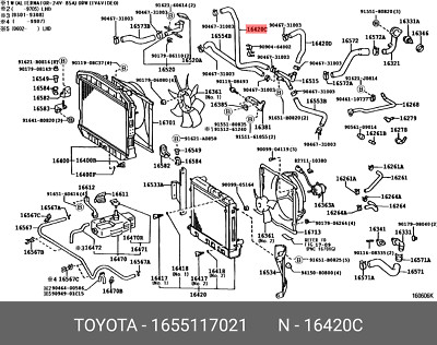 Genuine OE coolant hose, 1655117021 for TOYOTA 16551-17021 | eBay