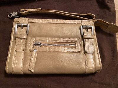 Michael Rome Designs Italian Croco Embossed Lg Wristlet *Gold* NWOT | eBay