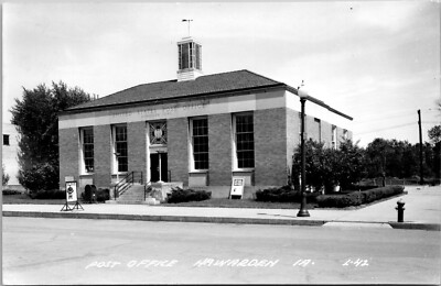 RPPC POSTCARD Post Office Hawarden Iowa US Marines soldier sign out ...