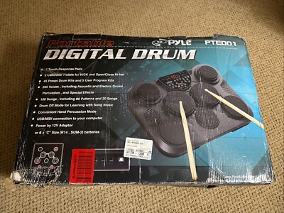Pyle PTED01 Portable Drums/Tabletop Drum Set w/7 Pad Digital Drum Kit ...
