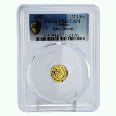 Turkey 1000000 lira Lydian King Croesus Head Facing PR65 PCGS gold coin ...