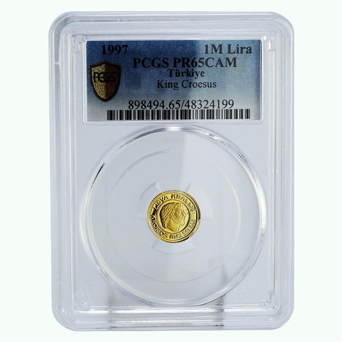 Turkey 1000000 lira Lydian King Croesus Head Facing PR65 PCGS gold coin ...