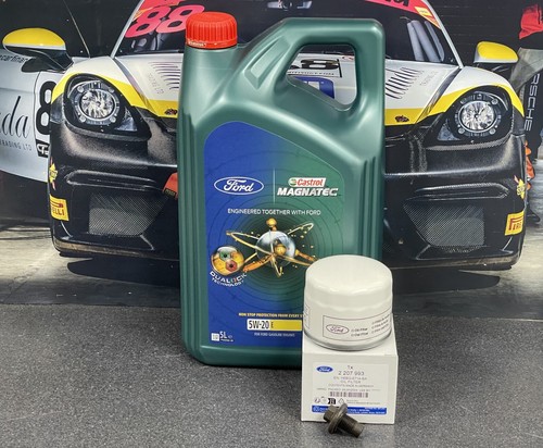 GENUINE FORD Fiesta Mk8 2019- 1.0L Ecoboost Oil Service Kit w/ GENUINE ...