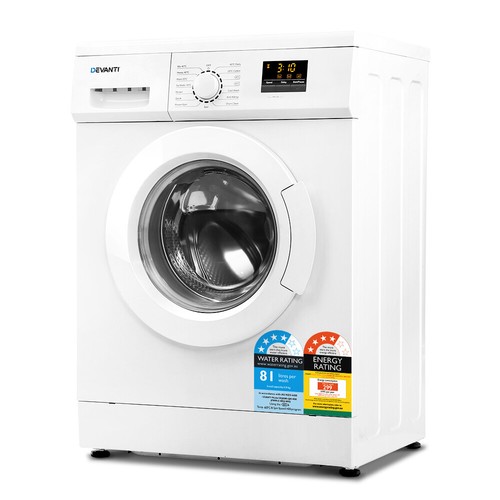 Devanti 8kg Front Load Washing Machine Quick Wash 24h Delay Start ...