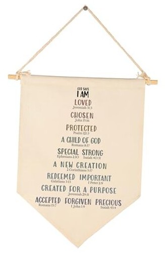Inspirational Christian Banner Pennant Wall Decor 458-God Say I Am ...