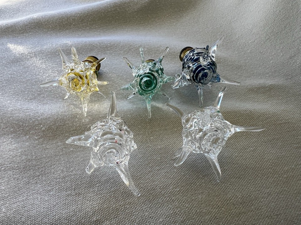 Vintage RARE 5 Sputnik Spun Glass Starburst Light Bulb Covers | eBay