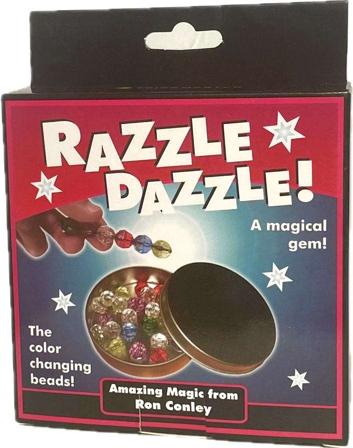 RAZZLE DAZZLE Color Beads Wand Metal Tin Box Magic Trick Mental Gem ...