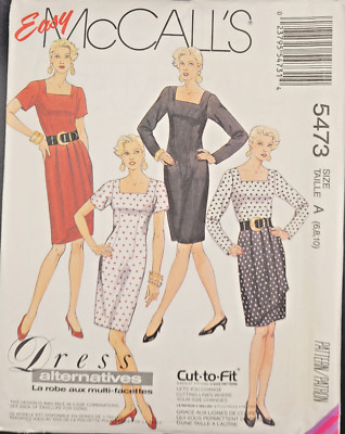 UNCUT-McCall's Pattern #5473-Misses' 1 or 2-piece Dress (Top/Skirt ...