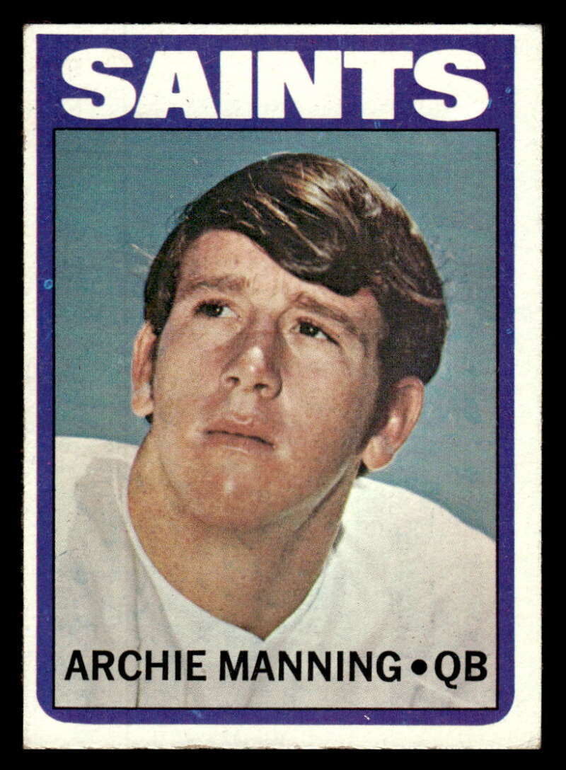 1972 TOPPS ARCHIE MANNING NEW ORLEANS SAINTS #55 ROOKIE RC EX X10055 | eBay