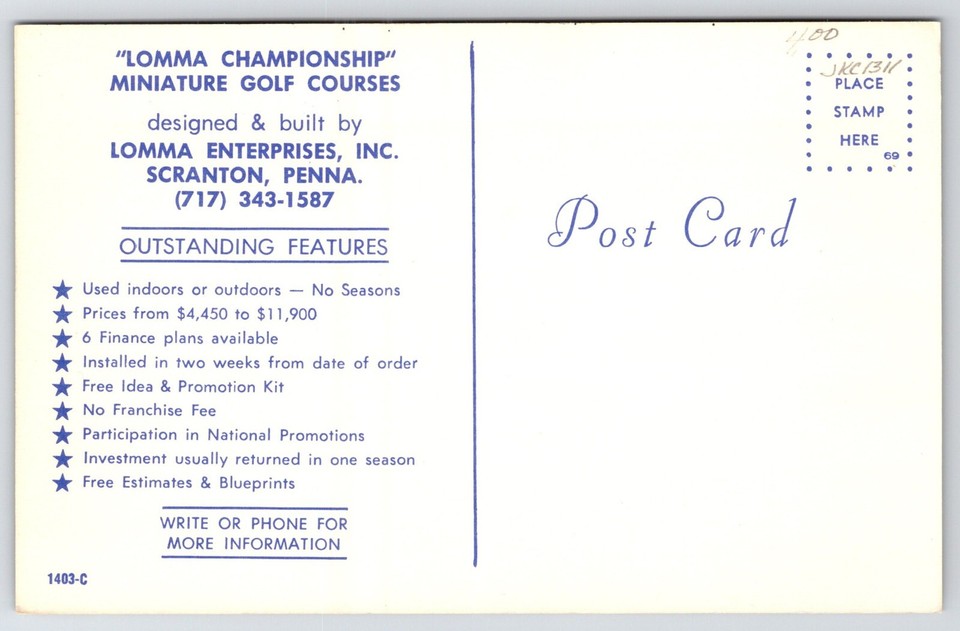 Scranton PA Advertising~Lomma Miniature Golf Courses~Roller Coaster ...