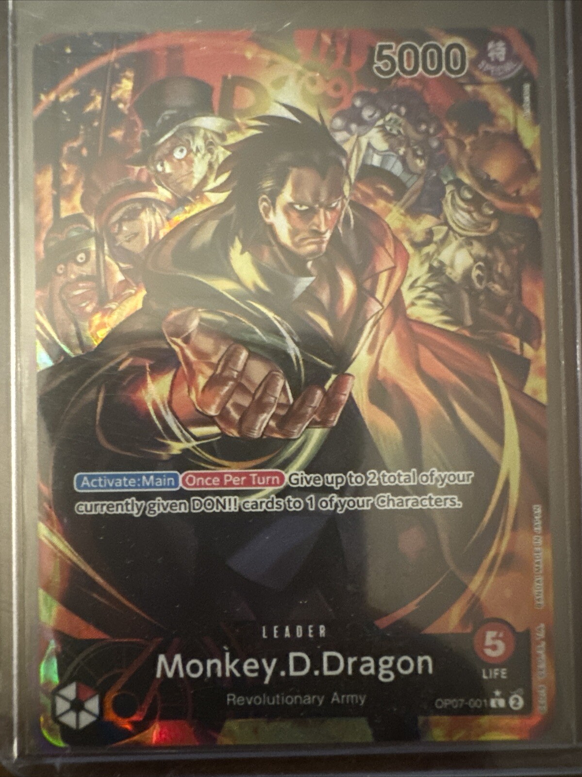One Piece English MONKEY.D.DRAGON Parallel Leader OP07-001 Alt Art Card ...