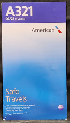 American Airlines A321 Aircraft Passenger Safety Card A321-A 02/22 ...