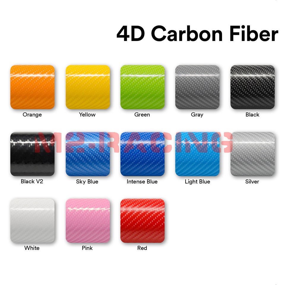 *Premium 4D Gloss Carbon Fiber Vinyl Sticker Wrap Decal Sheet Bubble ...
