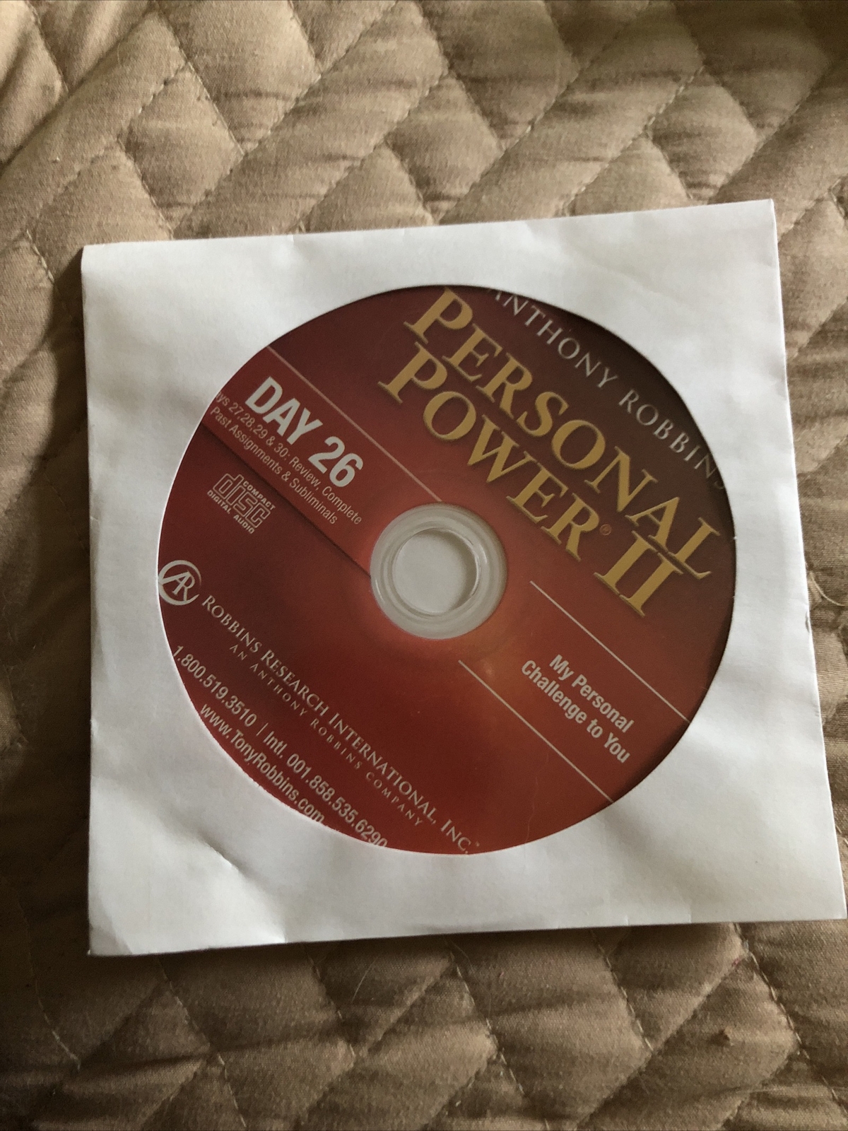 Anthony Robbins PERSONAL POWER II 30th Anniversary Edition Day 26 CD ...