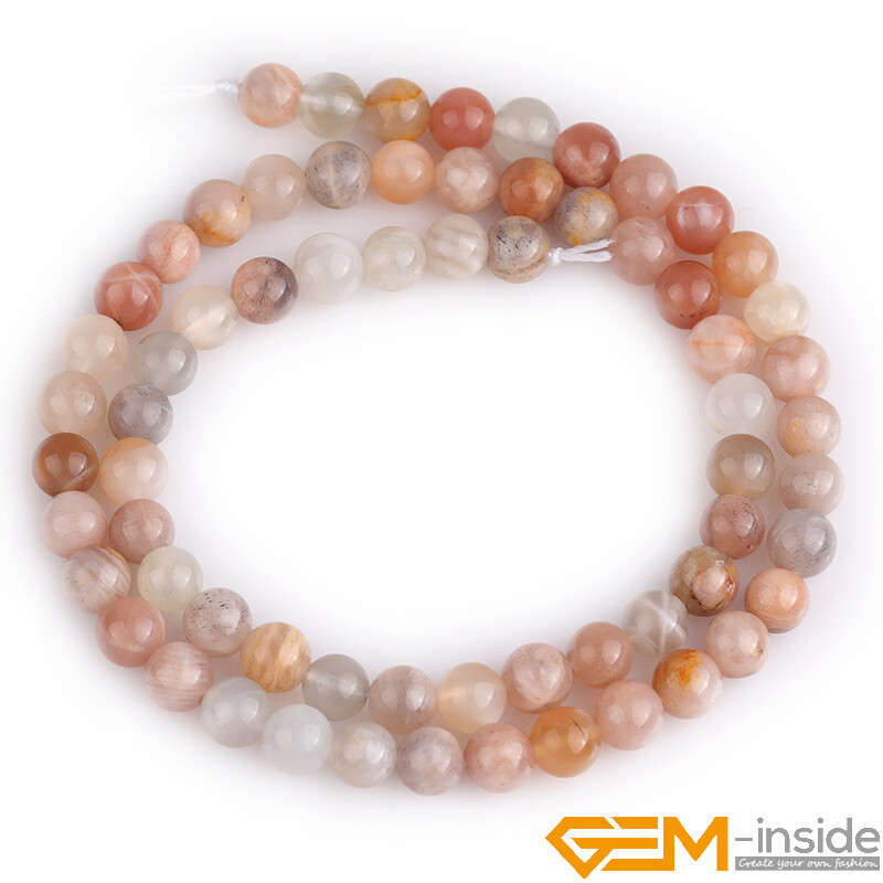 Natural Sunstone Gemstone Round Loose Beads for Jewelry Making 15 ...