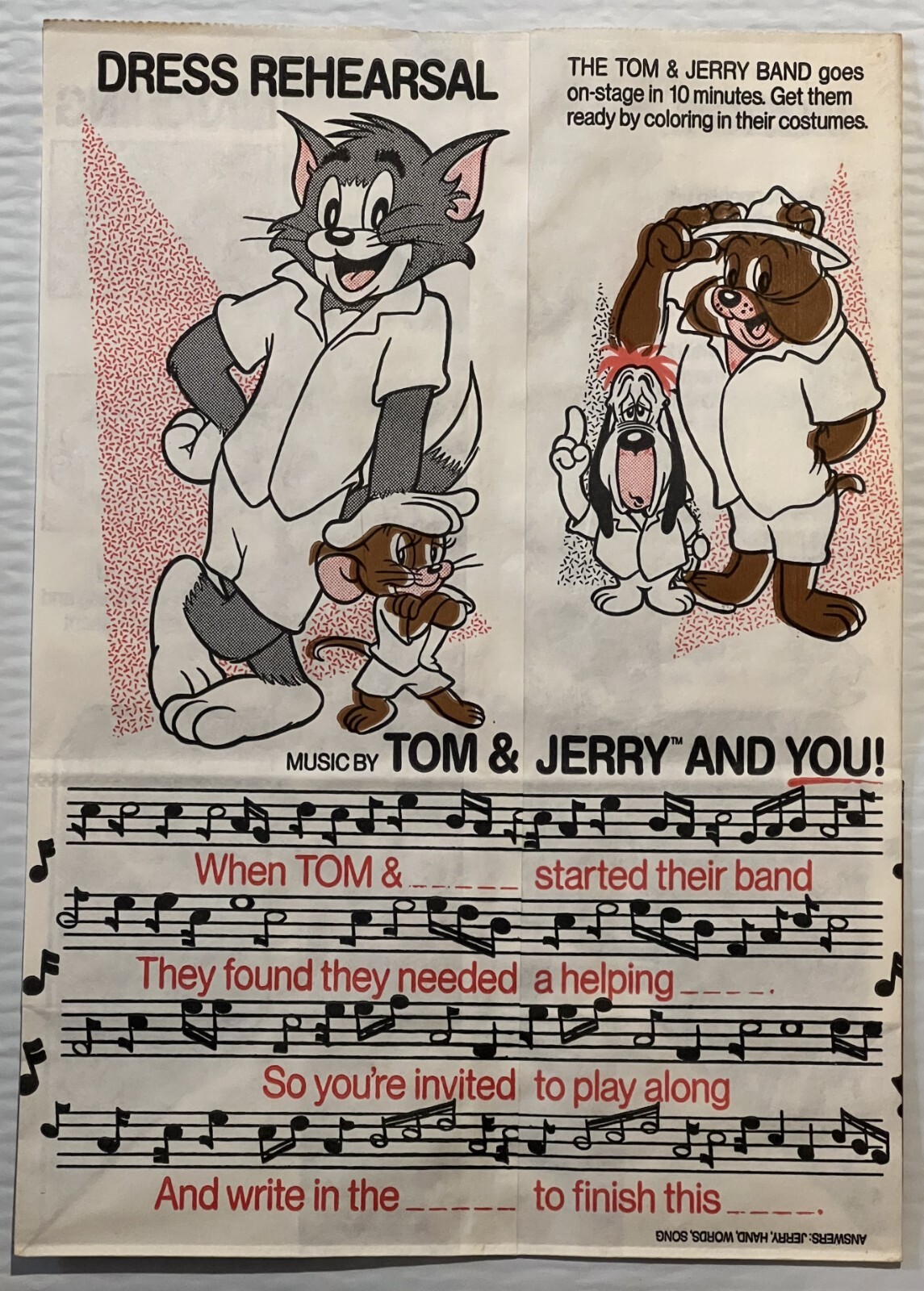 Vintage 1980s 💖 Tom and Jerry McDonald's Happy Meal Bag, Droopy and ...