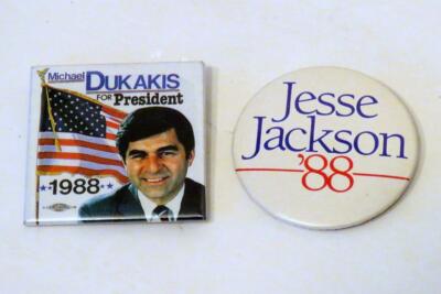 Michael Dukakis for President & Jesse Jackson '88 Political Campaign ...
