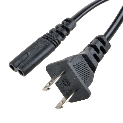 5Ft AC Power Cord 2 Prong Flat Figure 8 for Comcast Cable Box Directv ...