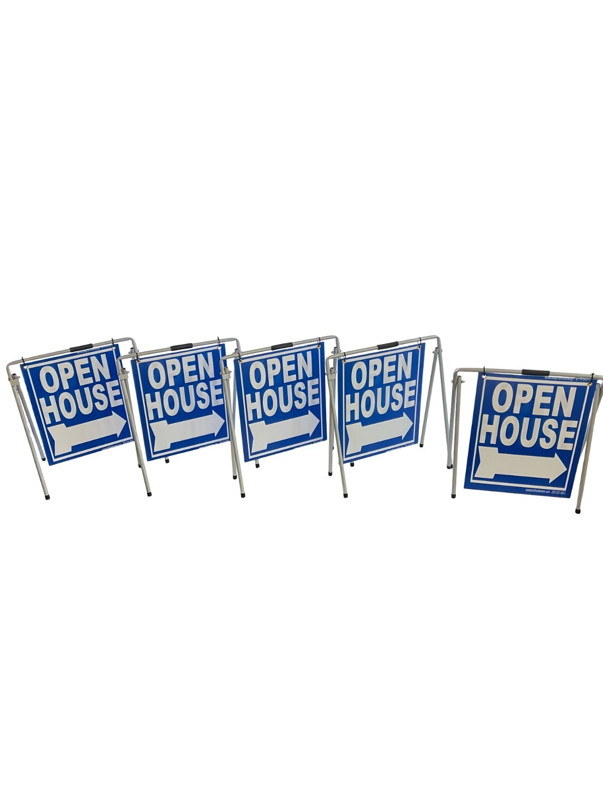 Real Estate Open House Sign Kit Metal A-Frame 5 Pack Blue Swinger | eBay