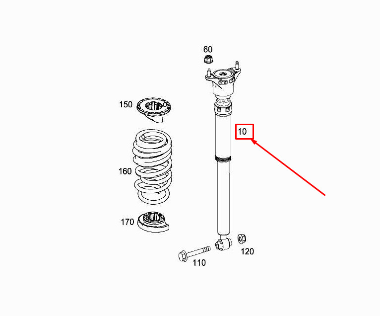 NEW MERCEDES-BENZ A W176 REAR SHOCK ABSORBER A1763201831 ORIGINAL NO🇺🇸 ...