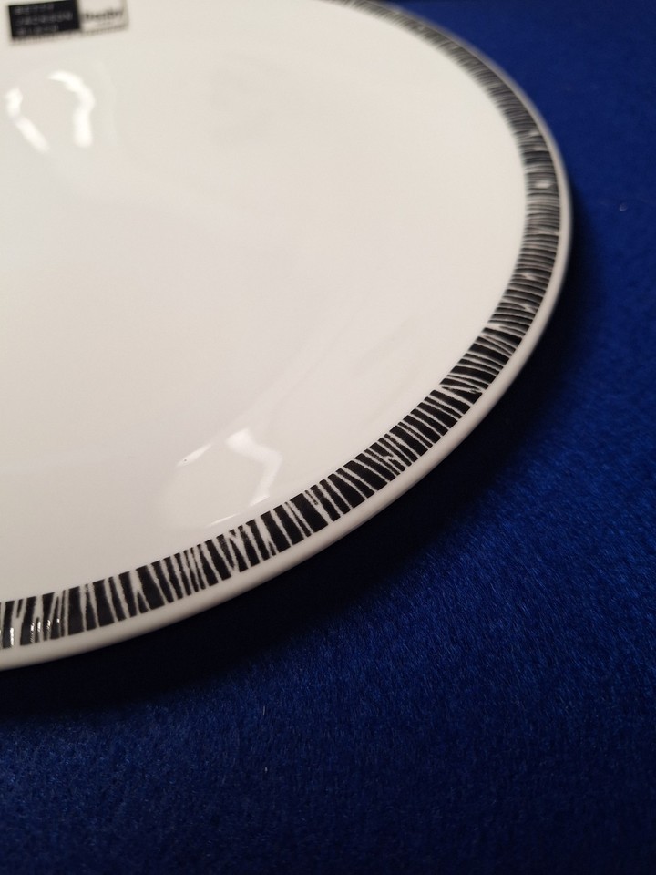 2 X Denby Betty Jackson Black and White China 23cm Plates Mint Unused ...