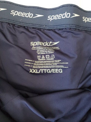 Mens Speedo Swim Trunks XXL Blue Palm Print Lined Drawstring Side ...