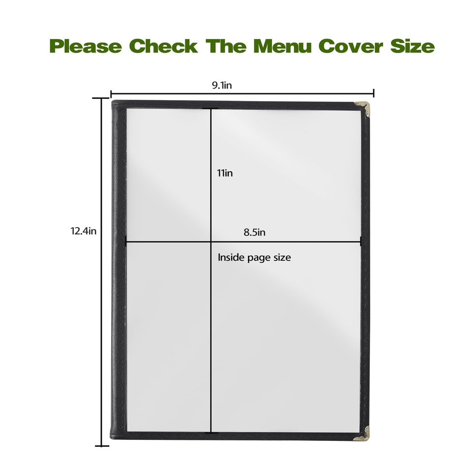 Restaurant Menu Covers Set 20 - Transparent Menu Covers 8.5" x 11" - 4 ...