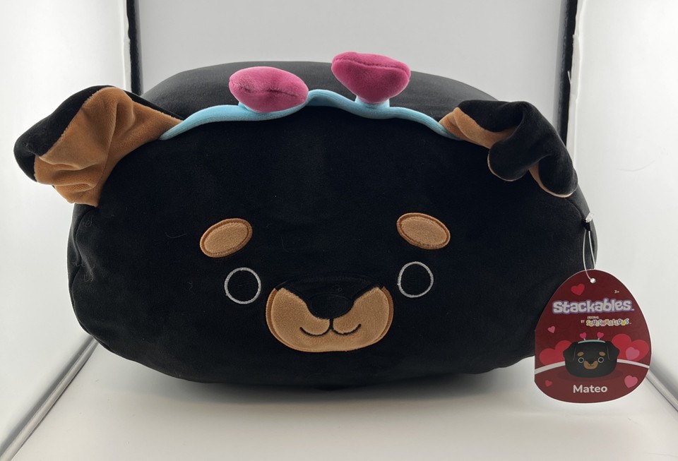 New Stackable Squishmallow MATEO Valentines Rottweiler NWT | eBay