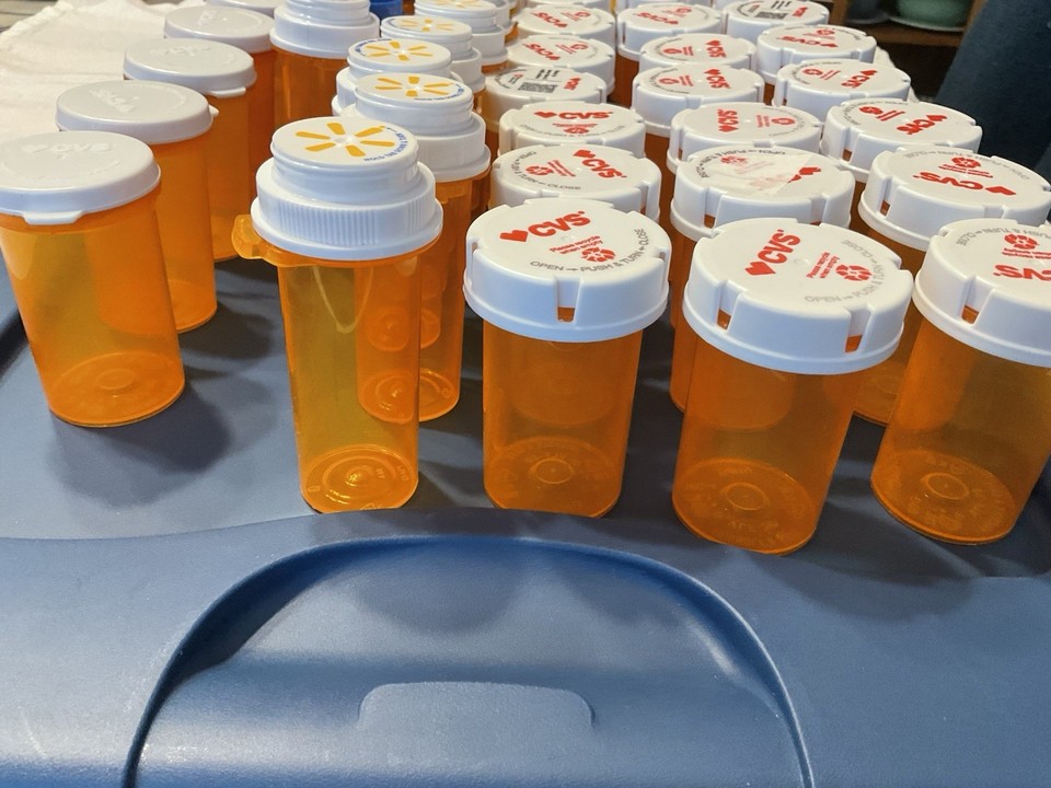 75 empty Plastic Pill Prescription medicine bottles Mixed Sizes | eBay