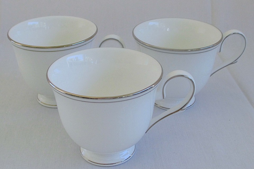 Lenox Federal Platinum Bone China Cups Dishwasher Safe 3 Pieces Classic ...