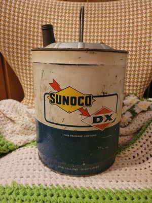 Vintage Sunoco DX 5 Gallon Gas & Petroleum Can - Complete NICE ...