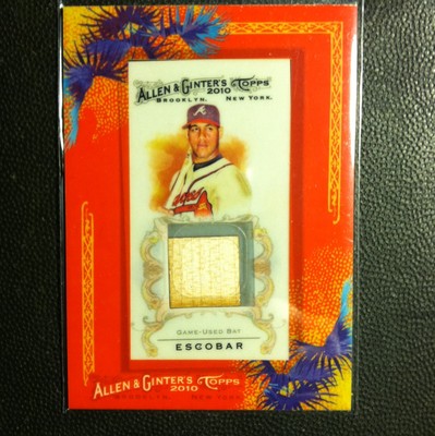 2010 Topps Allen & Ginter's Game Bat Yunel Escobar Braves | eBay