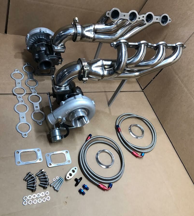FOR GM 4.8 5.3 5.7L 6.0L 6.2L LS LSX Twin Turbo Kit Turbos Manifold ...