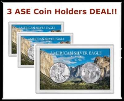 3 Harris Frosty Cases For 2 American Silver Eagles Coins 3X5 Forest ...