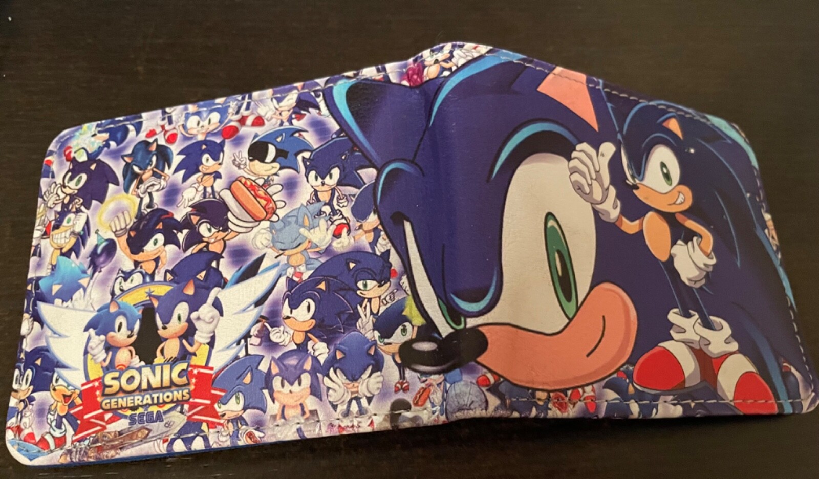 GUC Sonic Cartoon Character AOP Bi-Fold Wallet - Gem