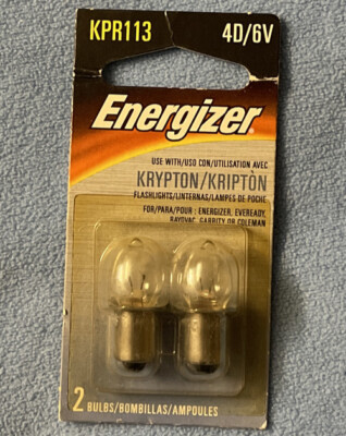 Energize Krypton Flashlight Bulbs KPR113 4D/1-6V (LOT OF 4) Old Stock ...