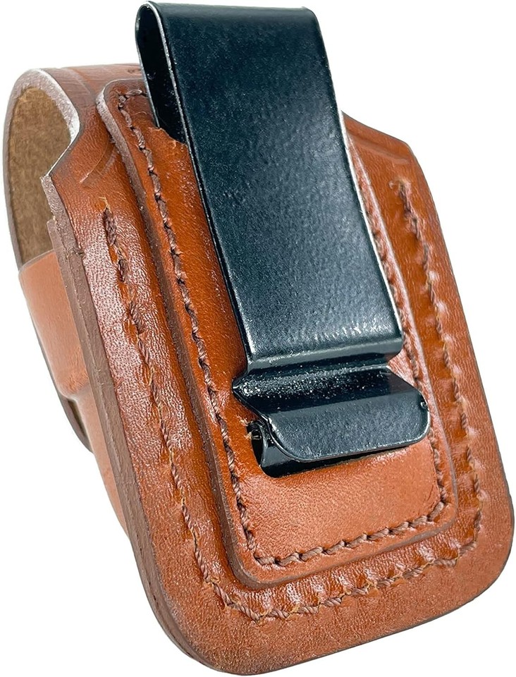 Genuine Leather Speedloader Carrier with Belt Clip for .38/.357/.44 ...