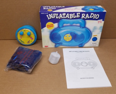 Vintage Inflatable AM/FM Radio 200 Toy Blue 1999 Battery Operated 15 ...