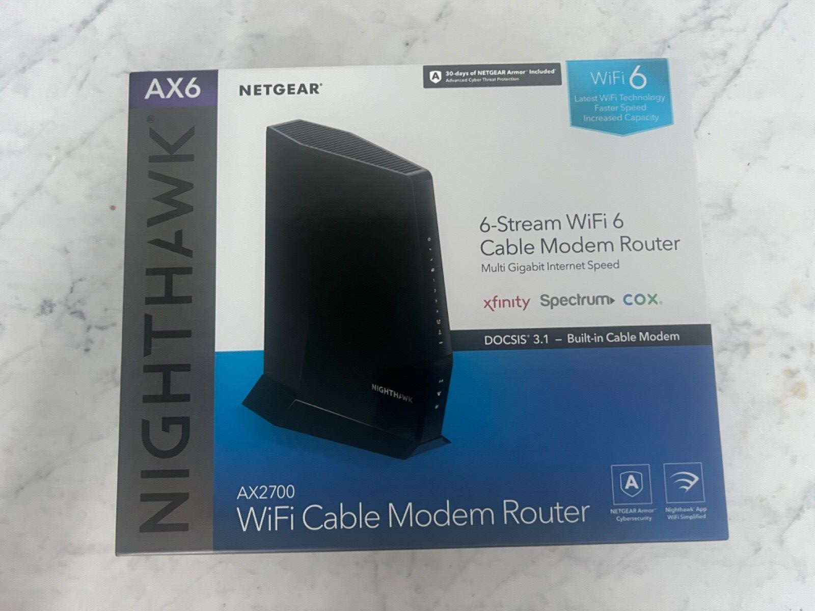 NETGEAR Nighthawk AX2700 WiFi Cable Modem Router - Black | eBay