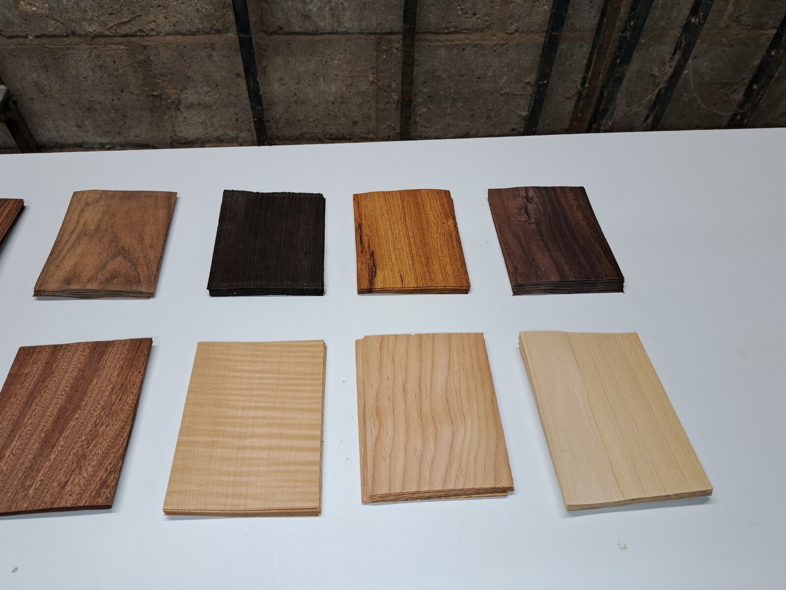 Assorted veneer samples - 52 NATURAL WOOD Veneer Samples - 110mm x 85mm ...