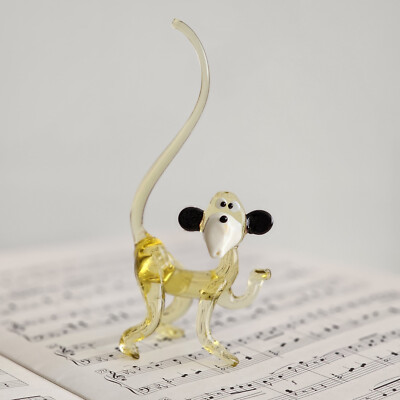 Handmade Glass Monkey Figurine – Playful Decorative Sculpture ...