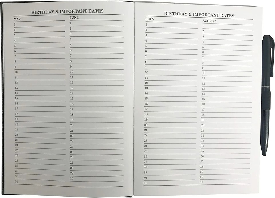 A5 Telephone Address Book A-Z Index Hard Back Cover & Pen Address Book ...