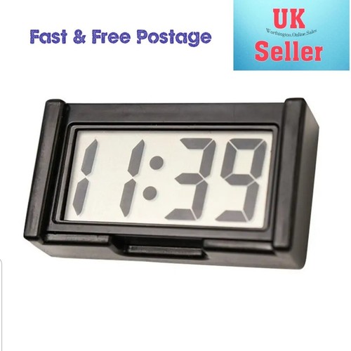 Mini LCD Screen Digital Clock Self-Adhesive Interior Car Auto Desk ...