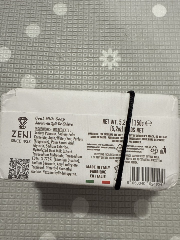 ZENI GOAT MILK FINE TRIPLE MILLED SOAP BAR (3 BARS )5.3OZ EACH MADE IN ...