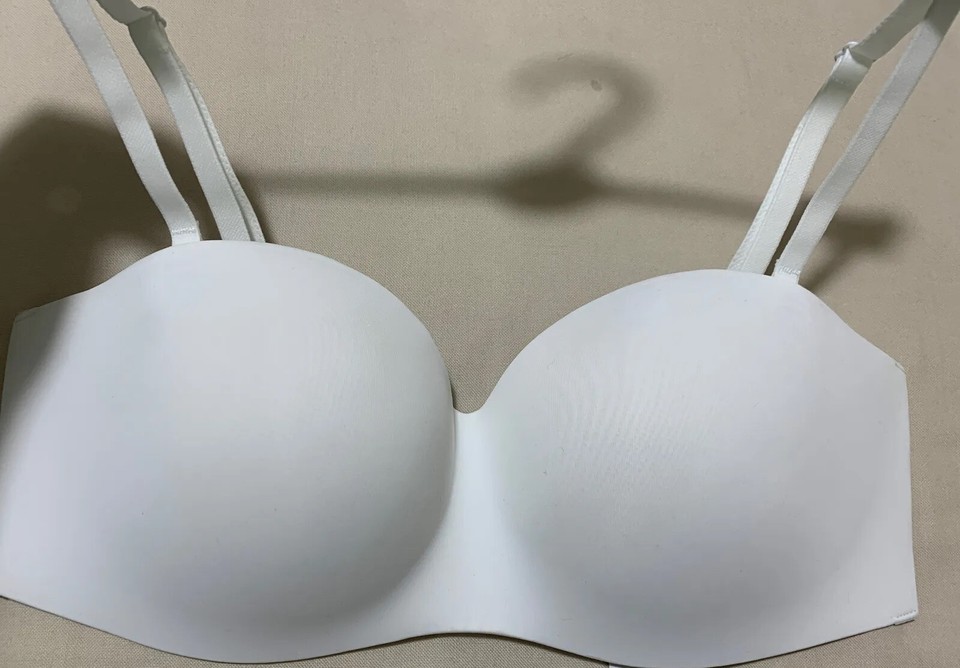 M&S NON WIRED, PADDED, MOULDED CUPS MULTIWAY STRAPLESS BRA IN WHITE ...