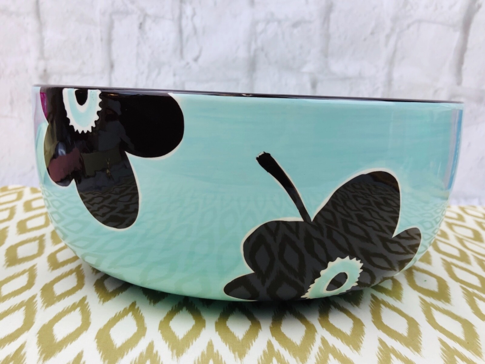 Laurie Gates Ware Retro 1970s Style Flower Pattern Large Serving Bowl ...