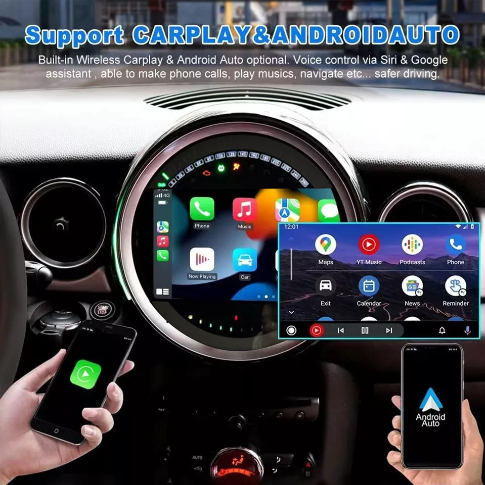For 2007-2014 BMW Mini Cooper R56 R60 9" Apple Carplay Radio Android 13 ...
